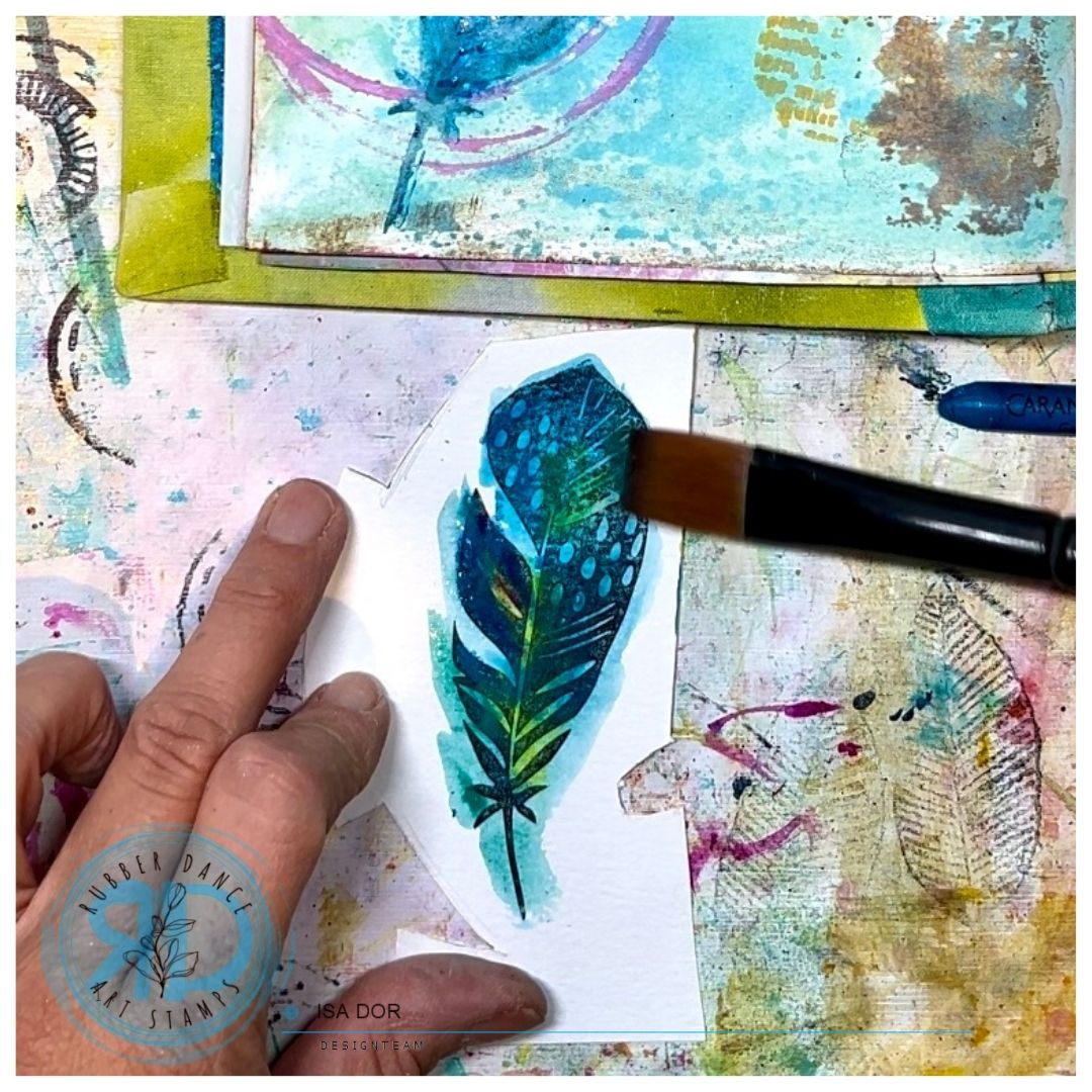 Mixed Media Art Journal Page Tutorial with Distress Oxides & Carved ...