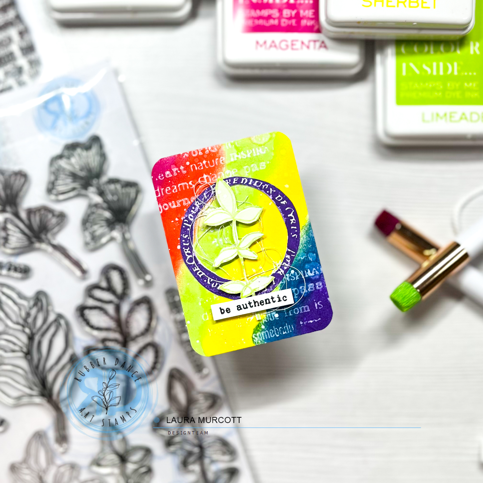 Artist Trading Cards using Collage Leaves – Rubber Dance Art Stamps Blog