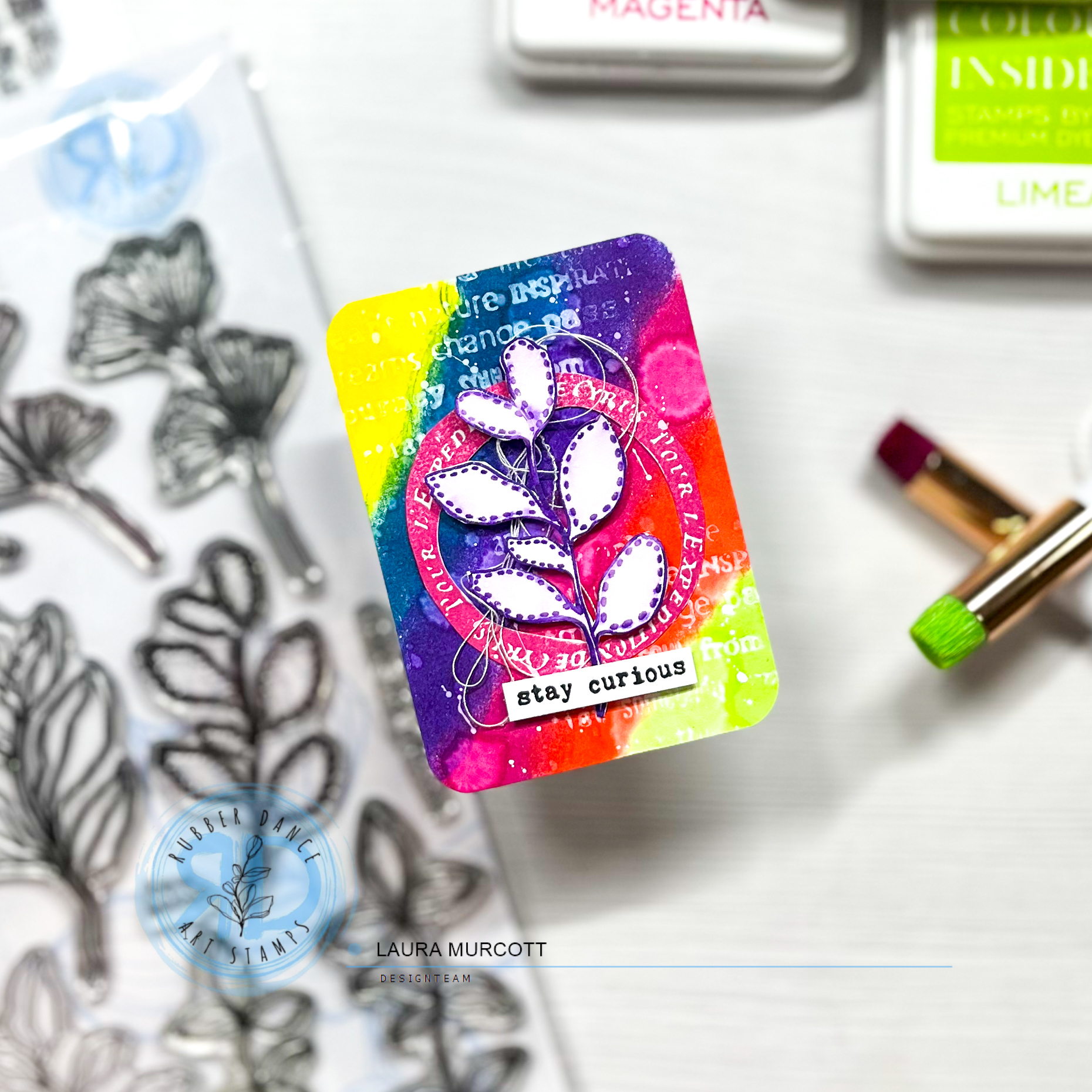 Artist Trading Cards using Collage Leaves – Rubber Dance Art Stamps Blog