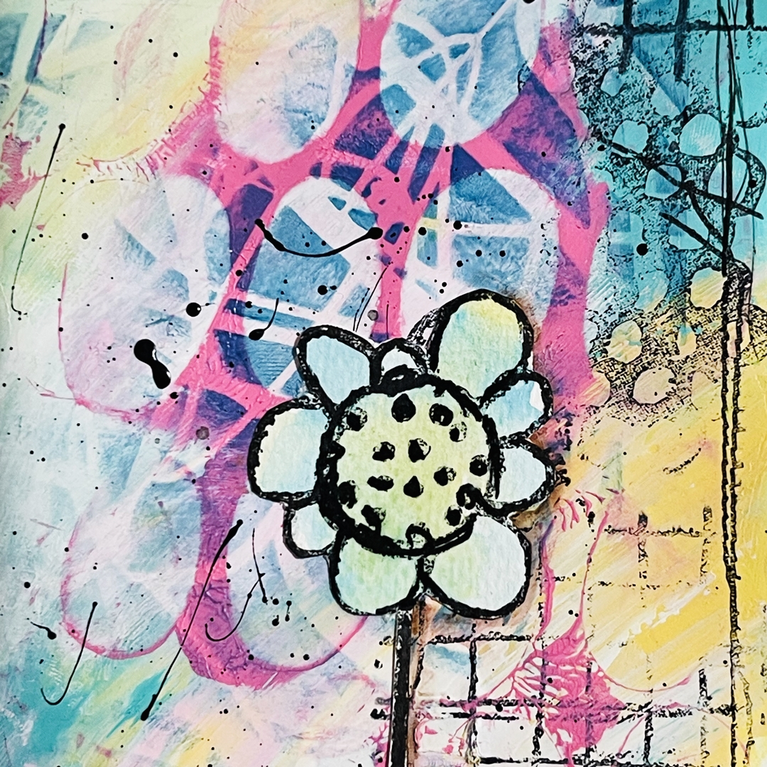 Pocket art journal page with Pencil Marks 4 – Rubber Dance Art Stamps Blog