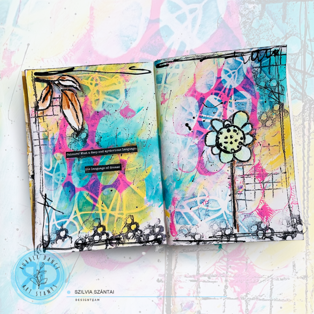 Pocket art journal page with Pencil Marks 4 – Rubber Dance Art Stamps Blog