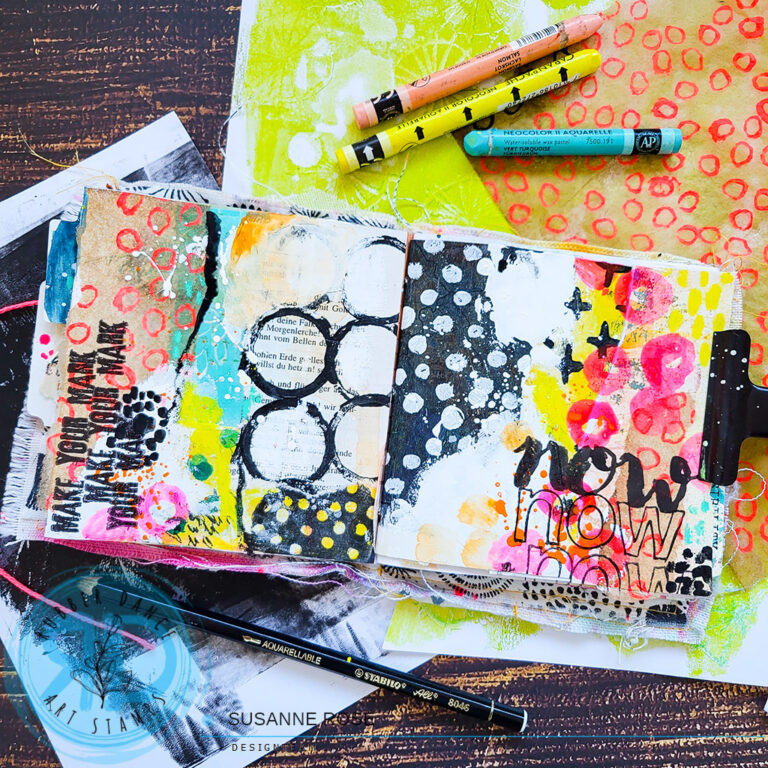 Mixed Media Inspiration – Abstract and Messy Art Journal Collage ...