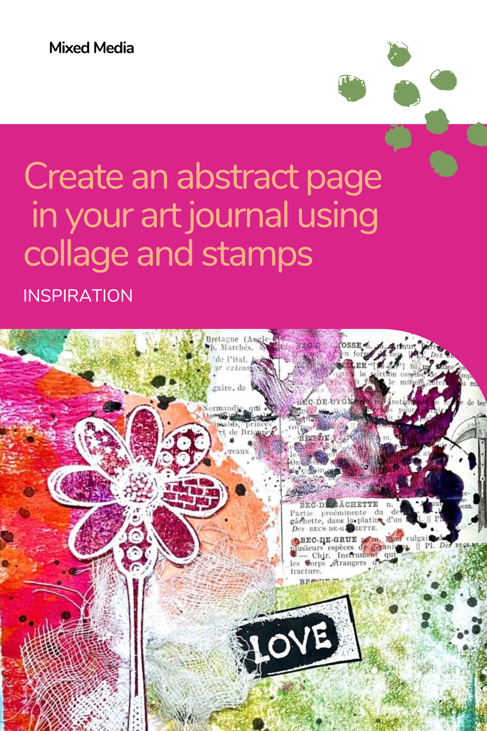 Abstract Art Journal Page with Embossing, Paper Scraps & Textured ...