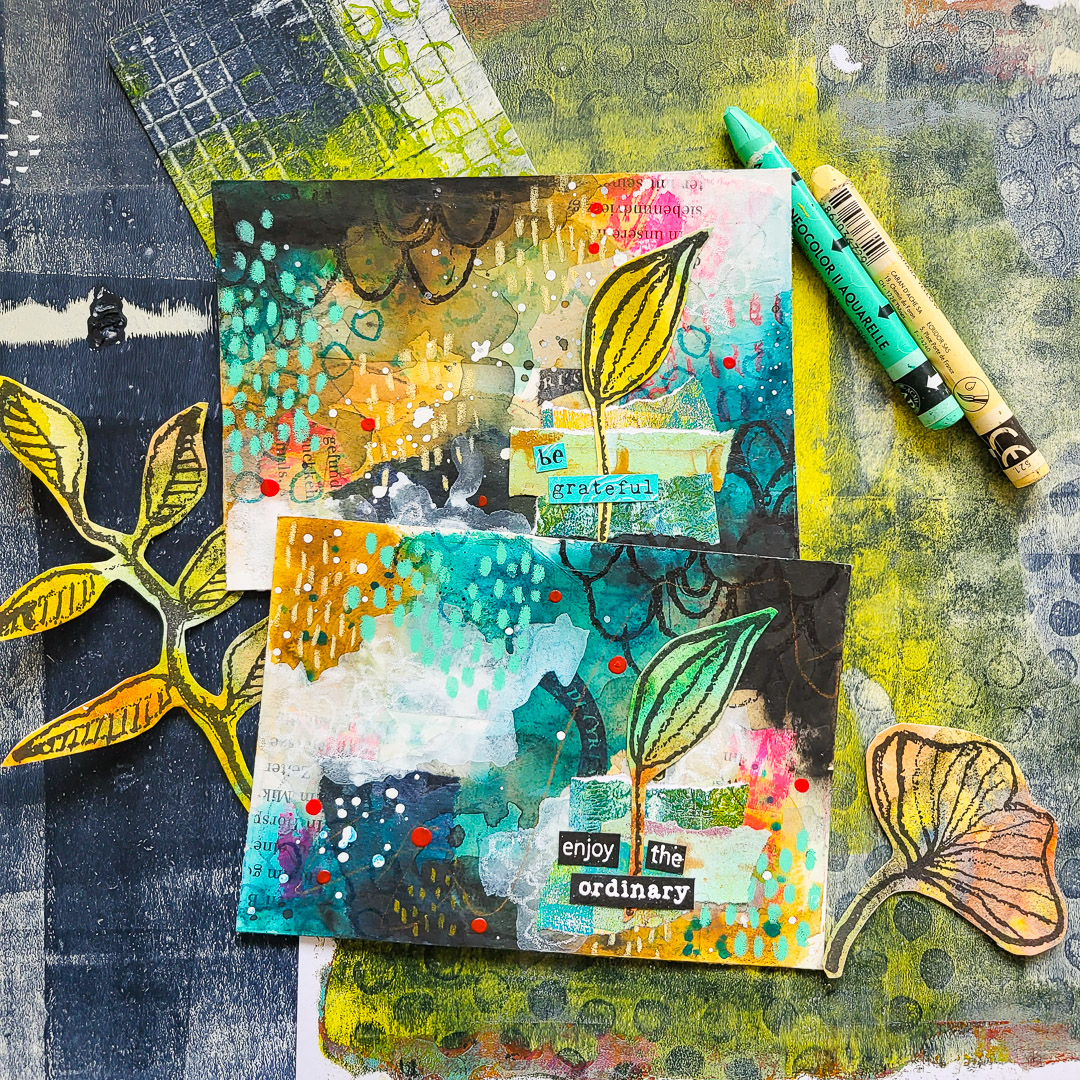 Mixed Media Index Cards with Mark Making and Pencil Marks 2 – Rubber ...