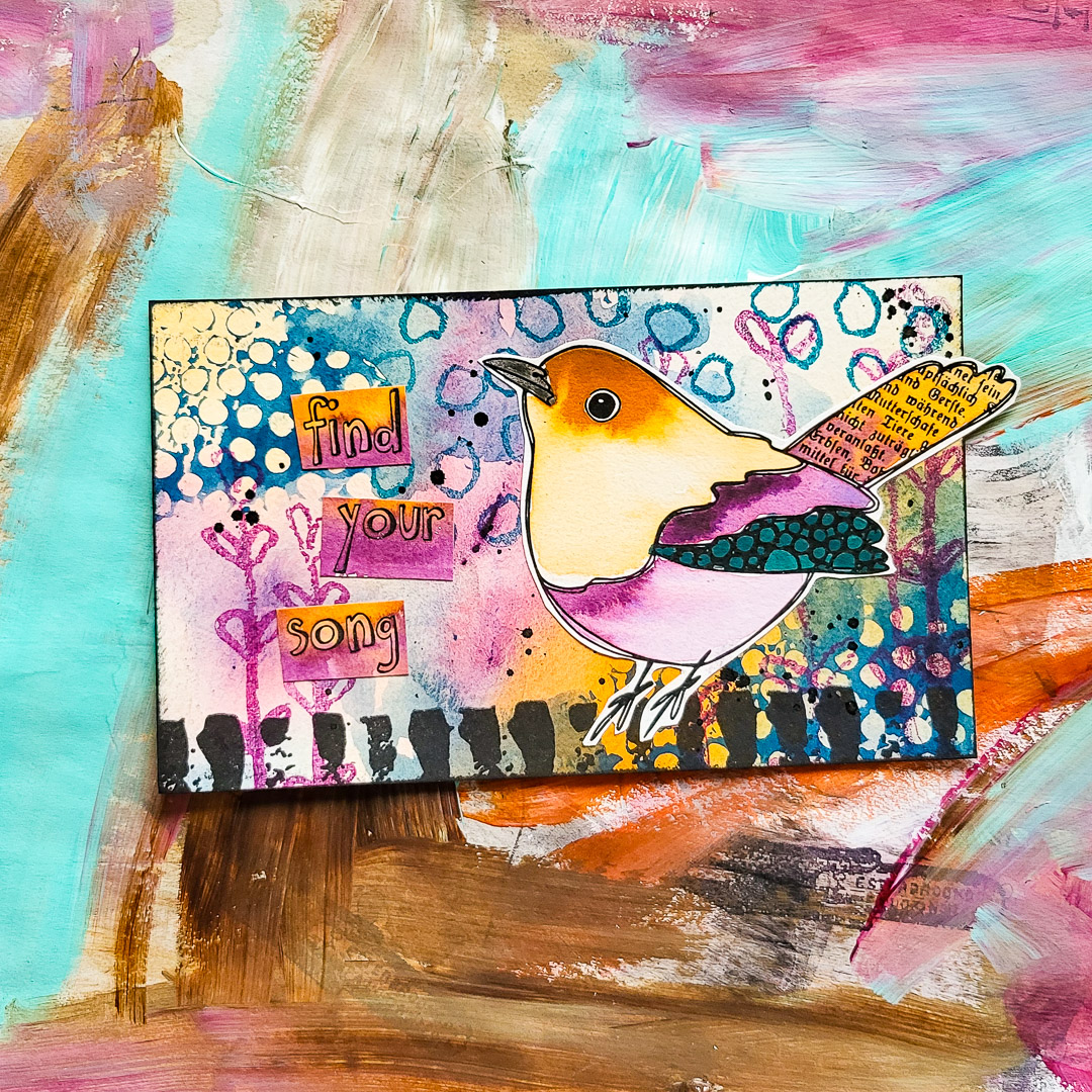 Mixed Media Index Cards with our cute Textured Birds 2 – Rubber Dance ...
