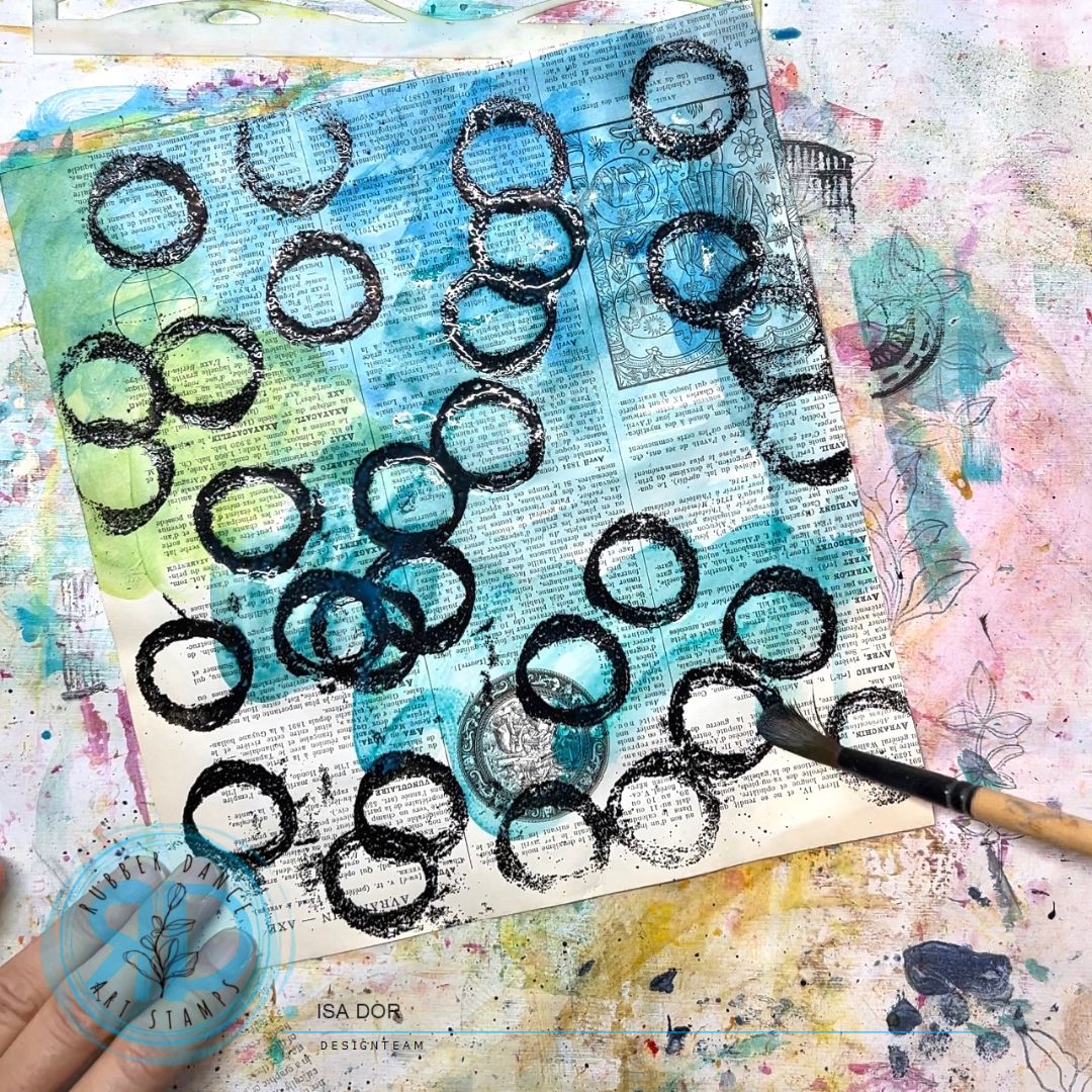 Art Journal Page & Emboss Stamping Resist Technique – Rubber Dance Art ...