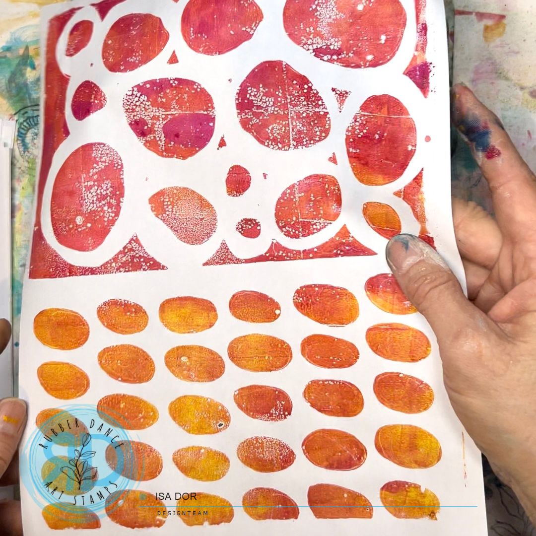 Art Journal page with Color-stacked gel prints using Stencils – Rubber ...