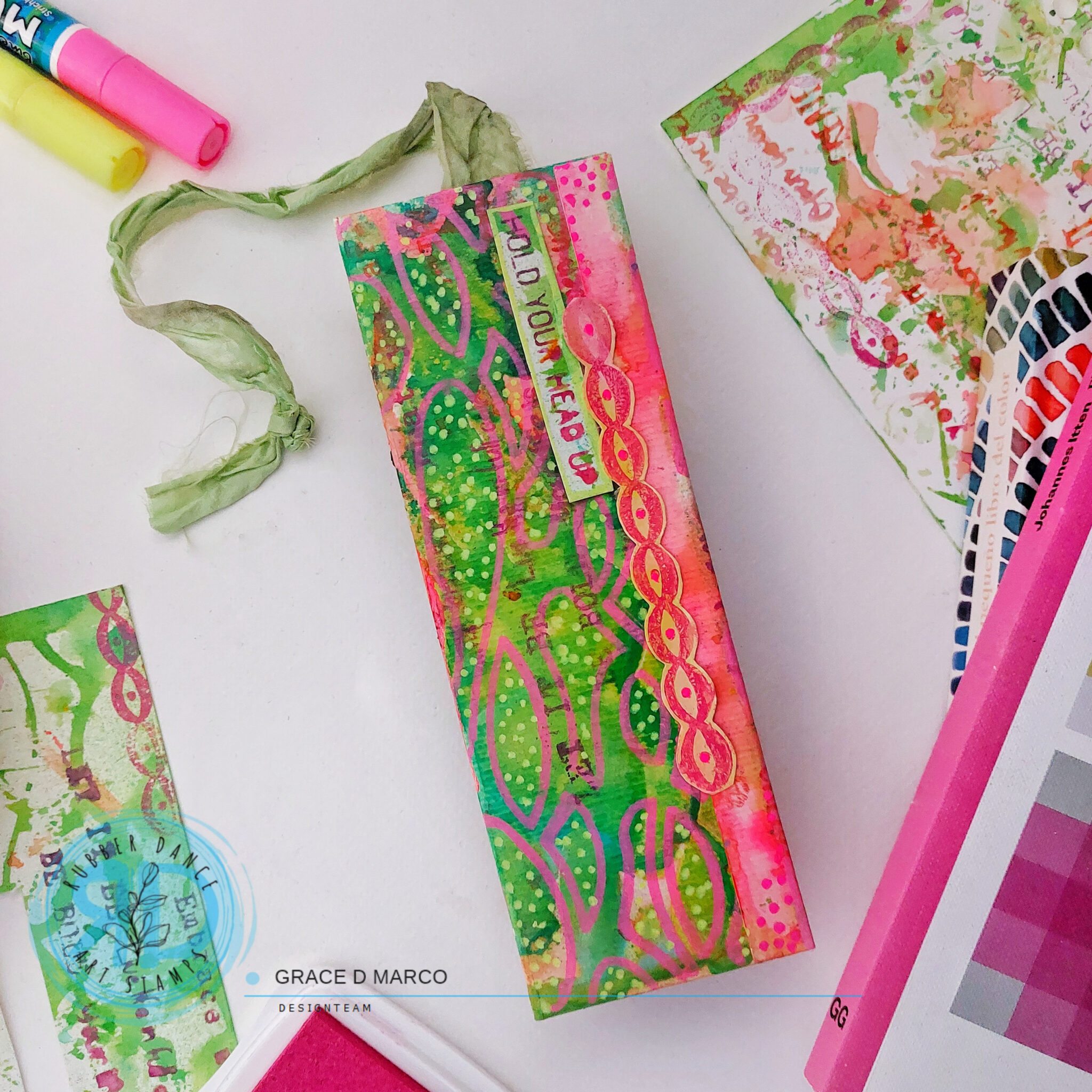 Mixed Medie Tag/ Bookmark Tutorial – Rubber Dance Art Stamps Blog