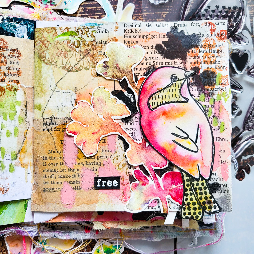 Spring Inspired Art Journal Page with Watercolors and Collage Fodder ...