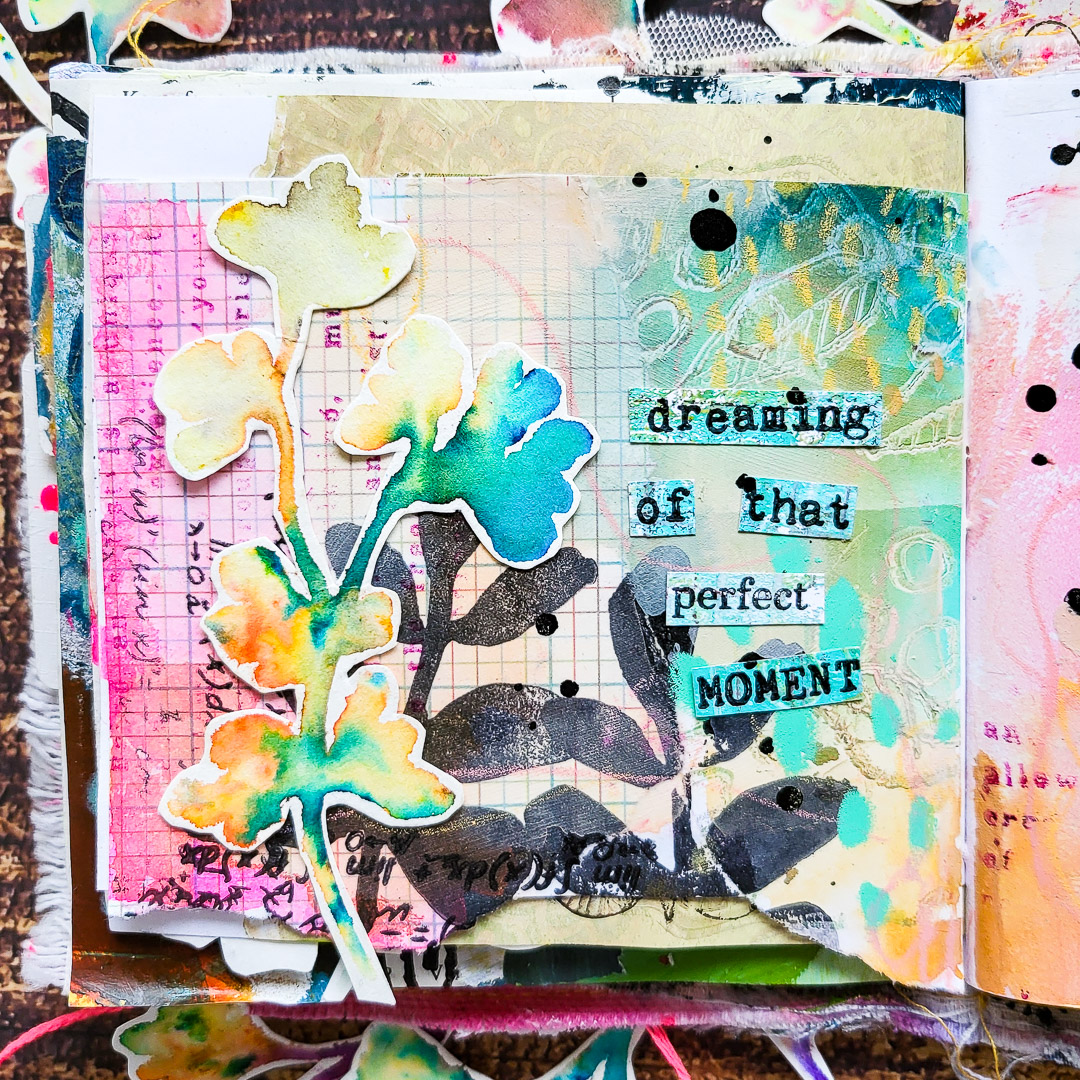 Spring Inspired Art Journal Page with Watercolors and Collage Fodder ...