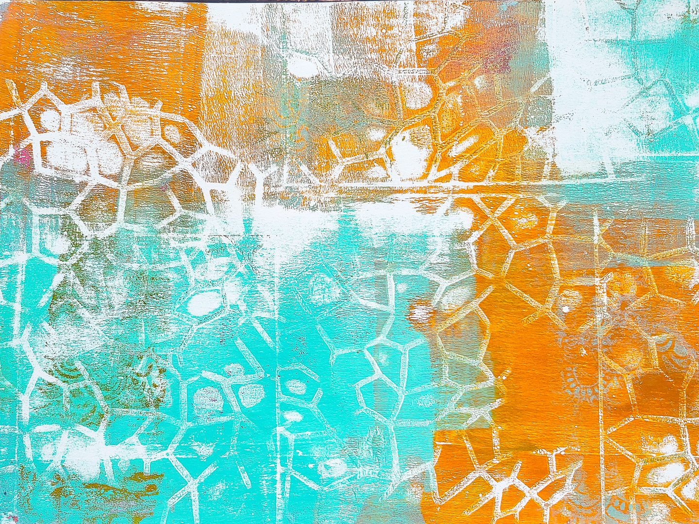 A Gelli Printing Session with Stencil Textures – Rubber Dance Art ...