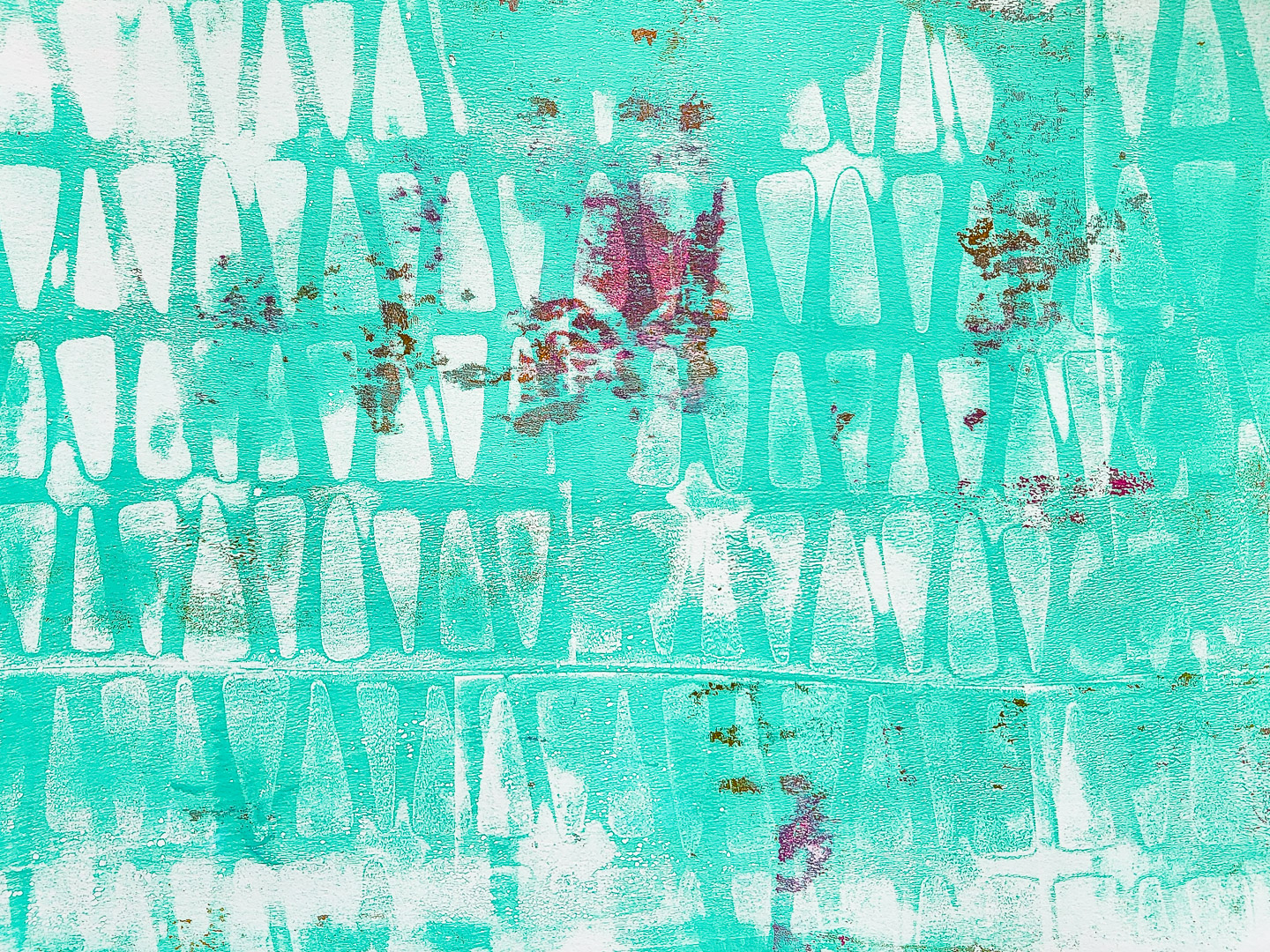 A Gelli Printing Session with Stencil Textures – Rubber Dance Art ...