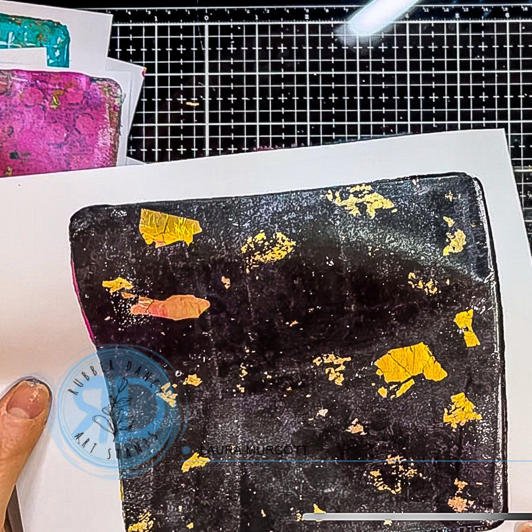 Gelli Plate meets Gilding Flakes – Mixed Media Tutorial – Rubber Dance Art Stamps Blog