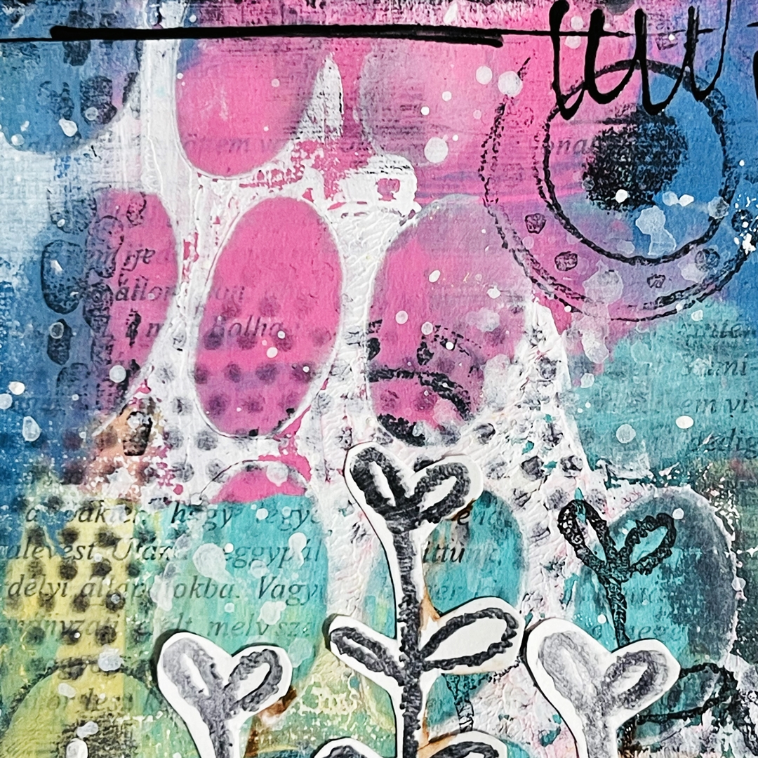 Art Journal Page with Stencil Background and Pencil Marks 1 – Rubber ...