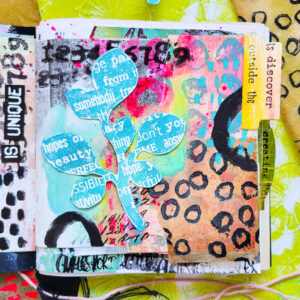 Mixed Media Art Journal Page with Sketchy Leaves – Rubber Dance Art ...
