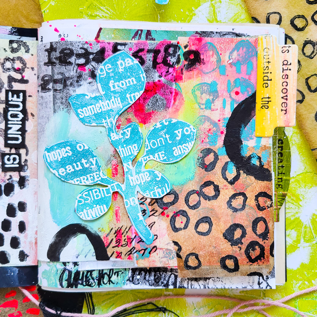Mixed Media Art Journal Page with Sketchy Leaves – Rubber Dance Art ...