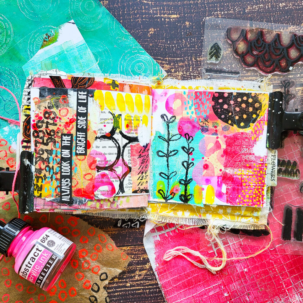 Mixed Media Art Journal Page with Pencil Marks 1 – Rubber Dance Art ...