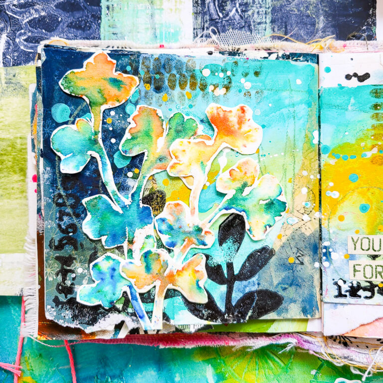Junk Art Journal Page with Soft Pastels and Collage Fodder – Rubber ...