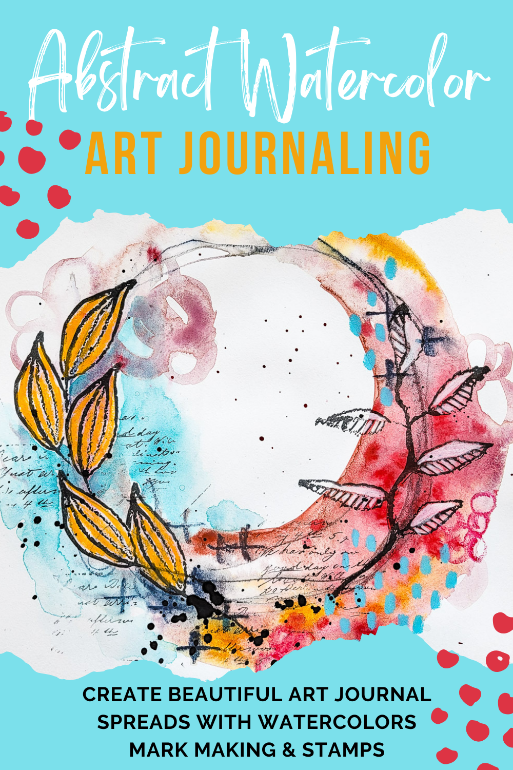 Abstract Watercolor Art with Mark Making and Pencil Marks 2 – Rubber ...