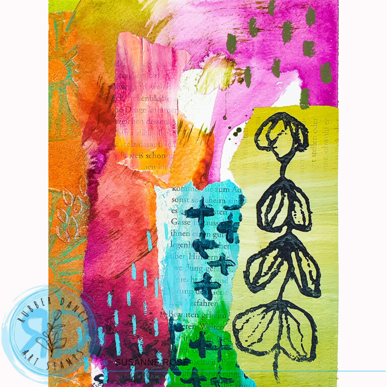 Abstract Collage with handmade Papers and Pencil Marks 3 – Rubber Dance ...