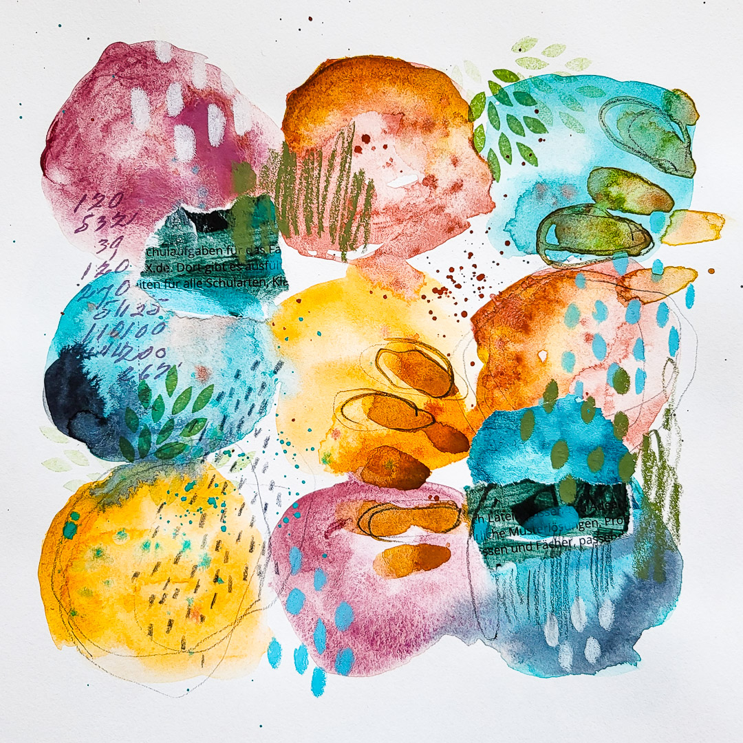 Abstract Art Journaling with Watercolors and Mark Making – Rubber Dance Art Stamps Blog