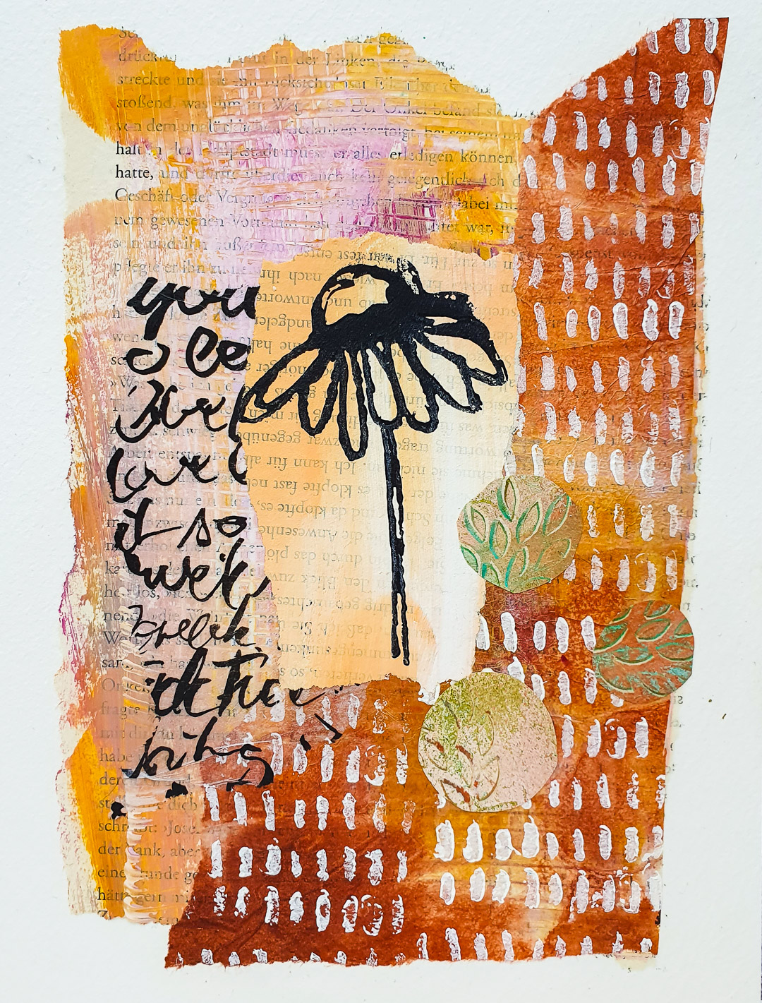 Abstract Collage with handmade Papers and Pencil Marks 6 – Rubber Dance ...