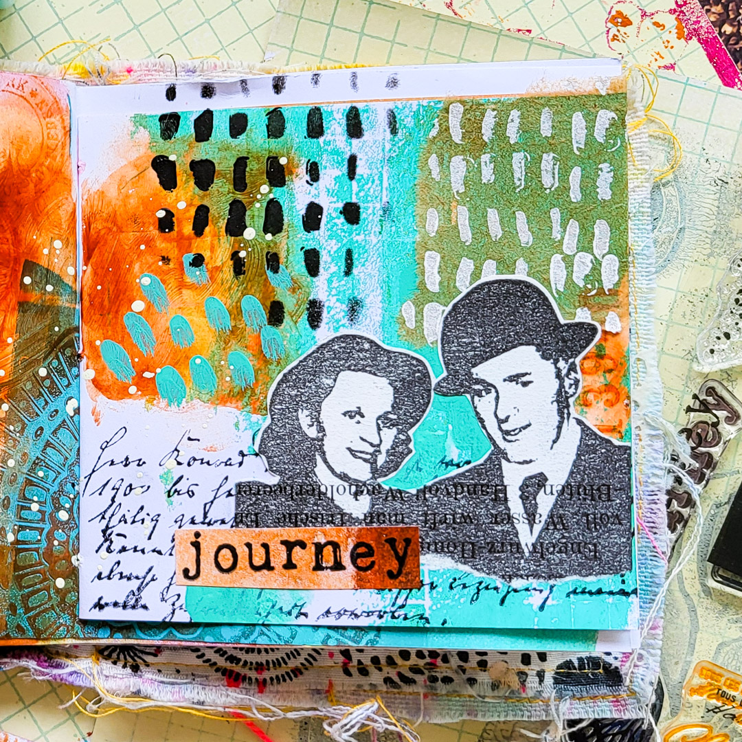 Vintage Junk Art Journal Page with Mix It Up 6 – Rubber Dance Art ...