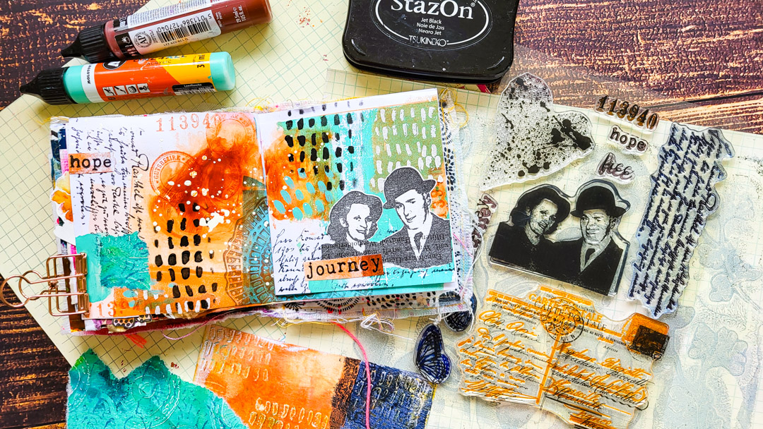 Vintage Junk Art Journal Page with Mix It Up 6 – Rubber Dance Art ...