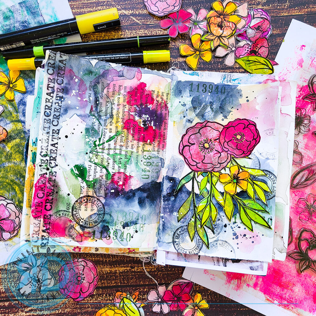 Junk Journaling Tutorial with Watercolors and Loose Florals – Rubber ...