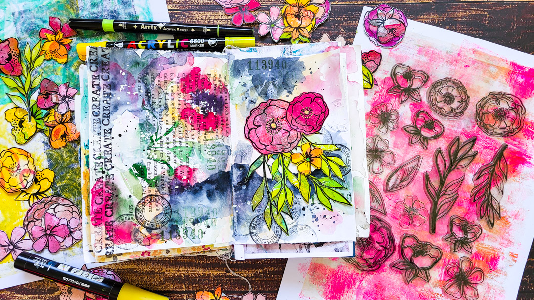 Junk Journaling Tutorial with Watercolors and Loose Florals – Rubber Dance Art Stamps Blog