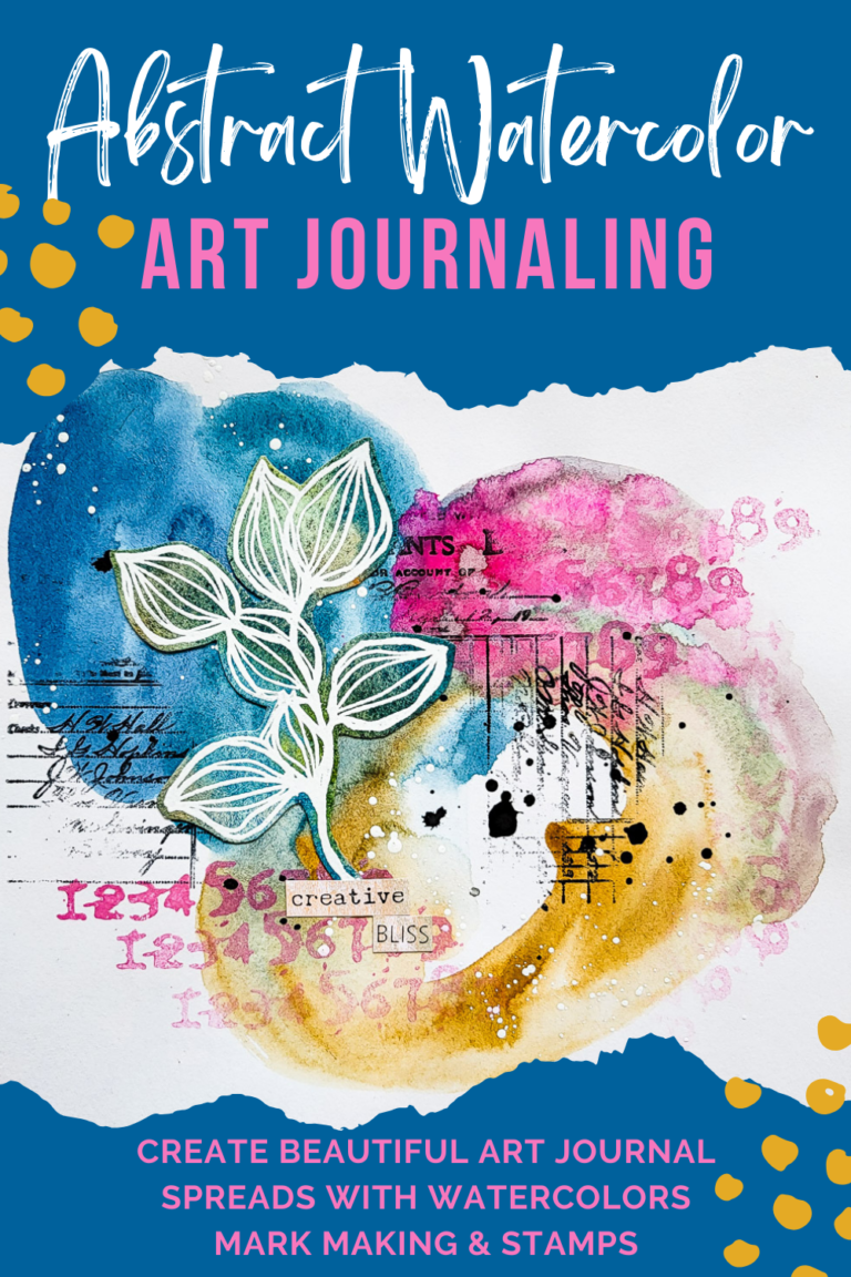 Abstract Watercolor Art Journal Page with Sketchy Leaves – Rubber Dance ...