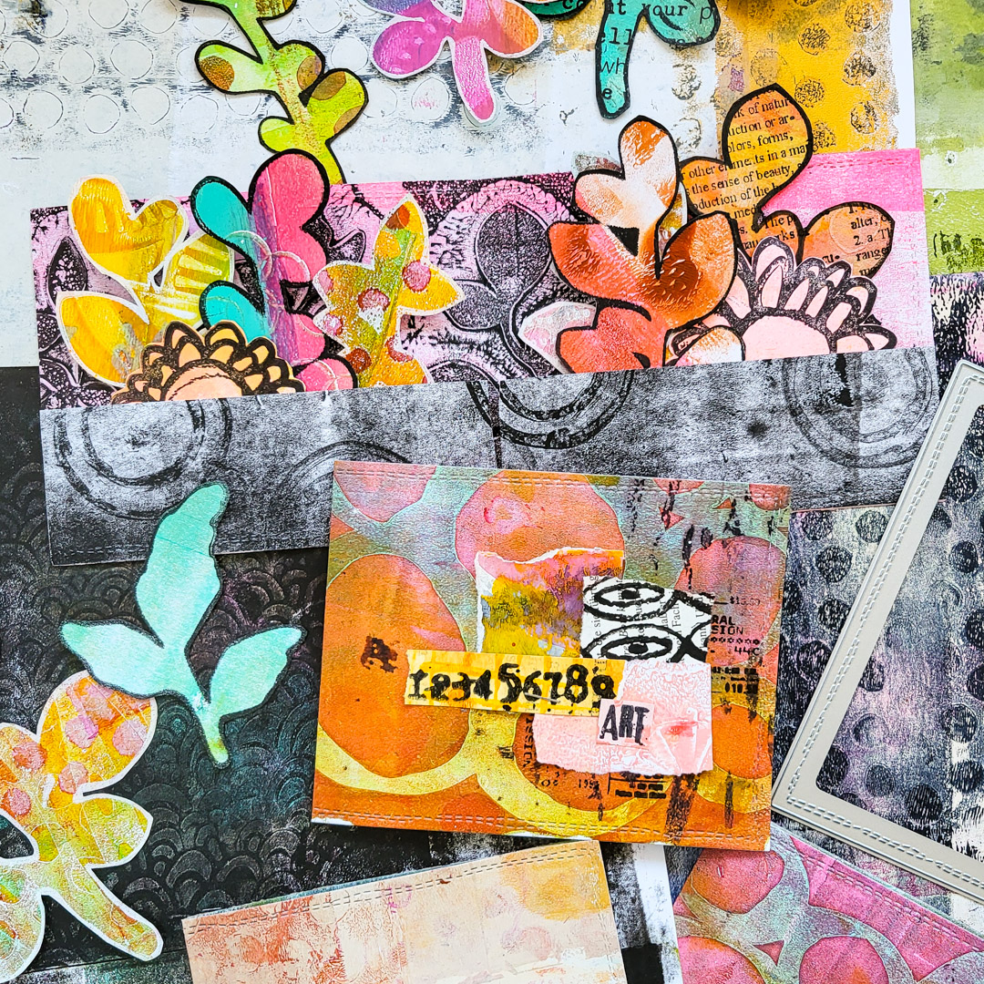 DIY Collage Fodder Folder from a Gel Print – Rubber Dance Art Stamps Blog