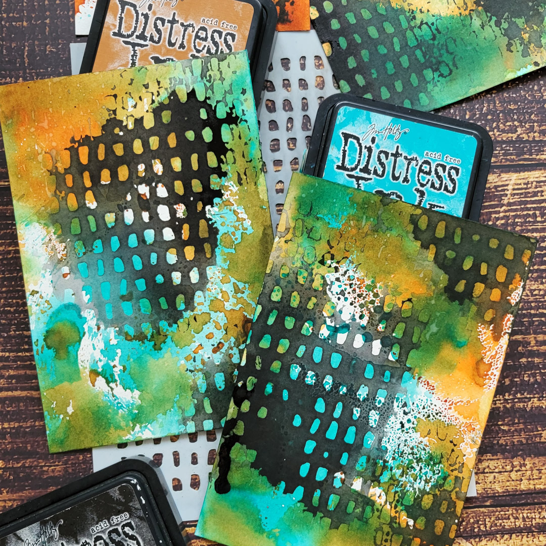 Greeting Cards with Distress Ink Background and Loose Florals – Rubber ...