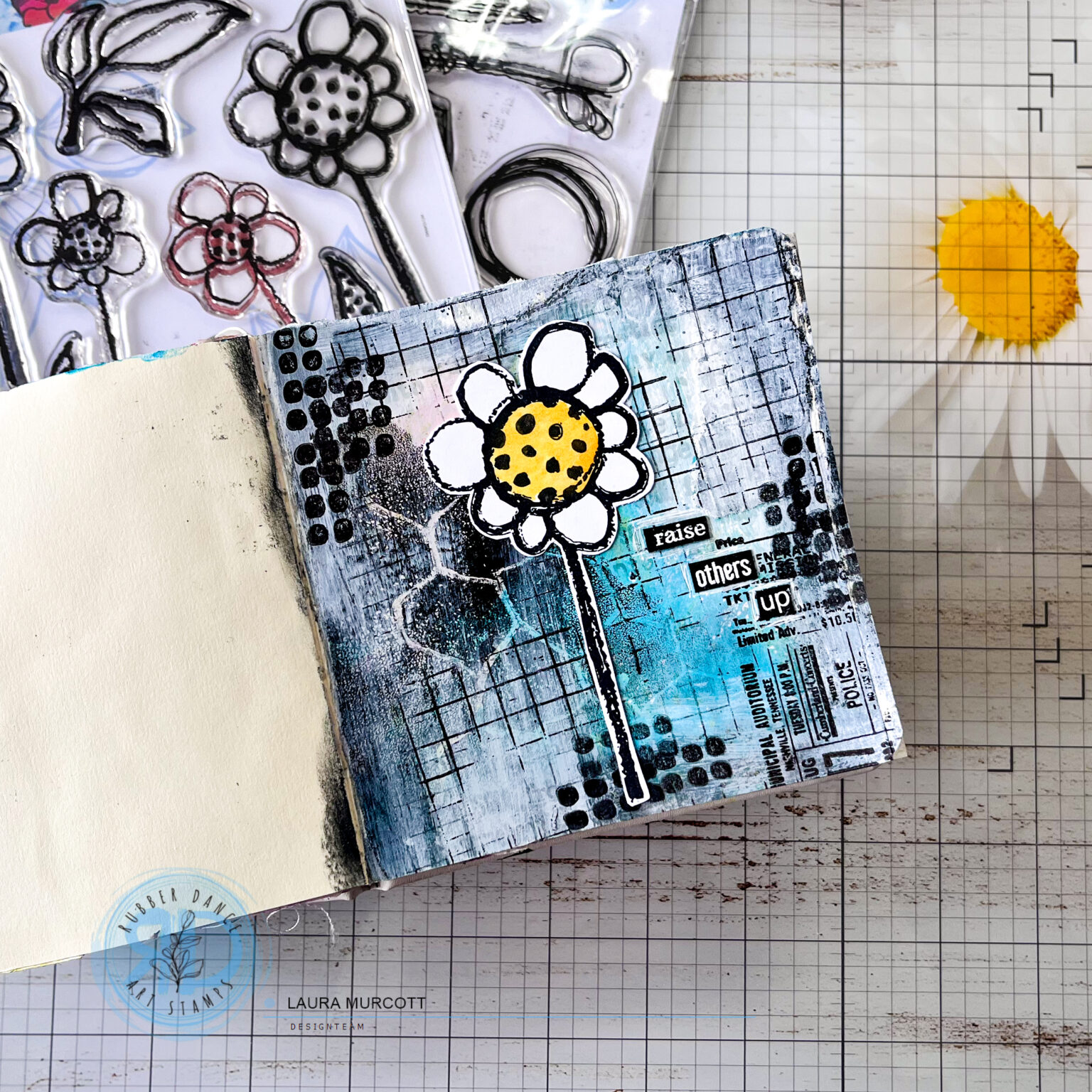 Grungy Art Journal Page using Pencil Marks 4 – Rubber Dance Art Stamps Blog
