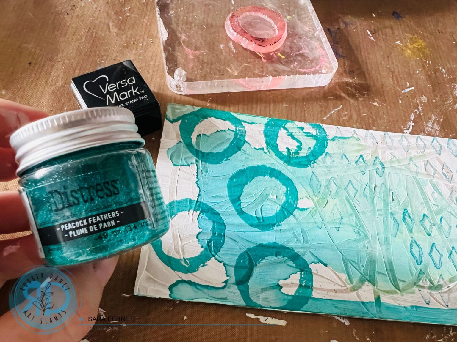 Mixed Media Postcard on Wood with Pencil Marks – Rubber Dance Art ...