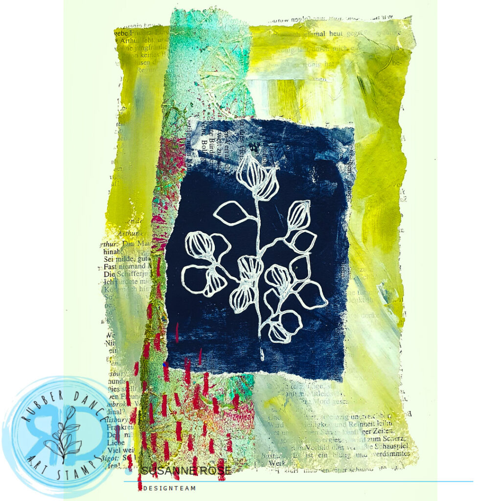 Abstract Collage with handmade Papers and Sketchy Leaves – Rubber Dance ...