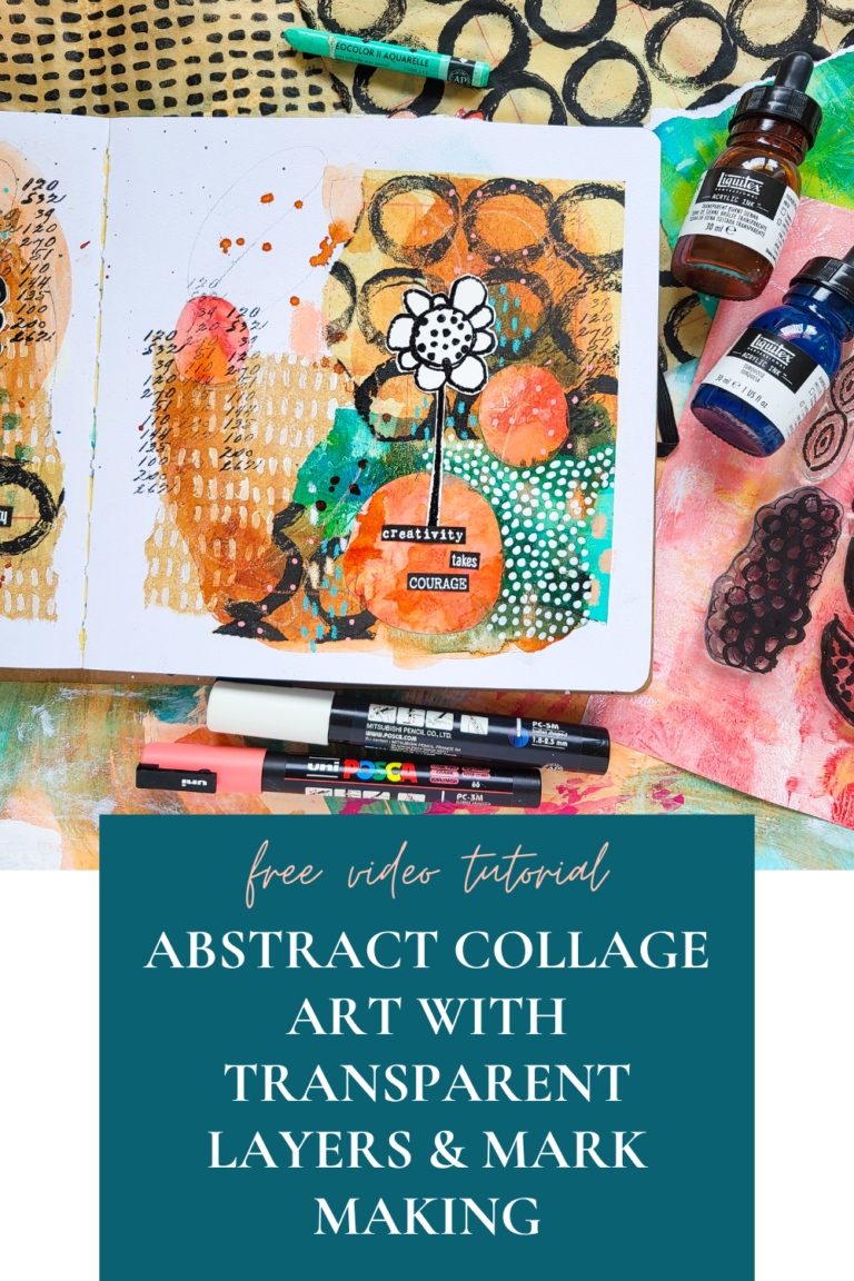 Abstract Collage with transparent Layers and Pencil Marks 4 – Rubber Dance Art Stamps Blog