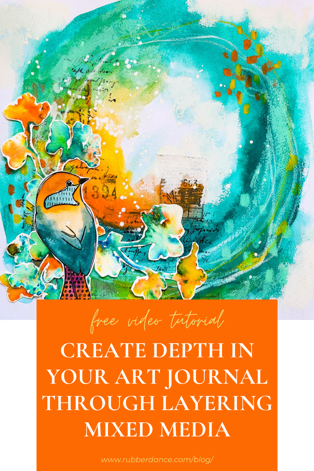 Easy Art Journal Page with Neocolor Background and Textured Birds ...