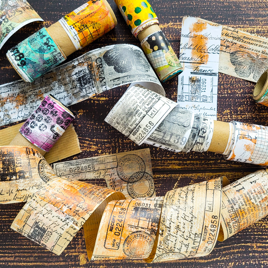 DIY: Handmade Vintage Style Washi Tape – Rubber Dance Art Stamps Blog