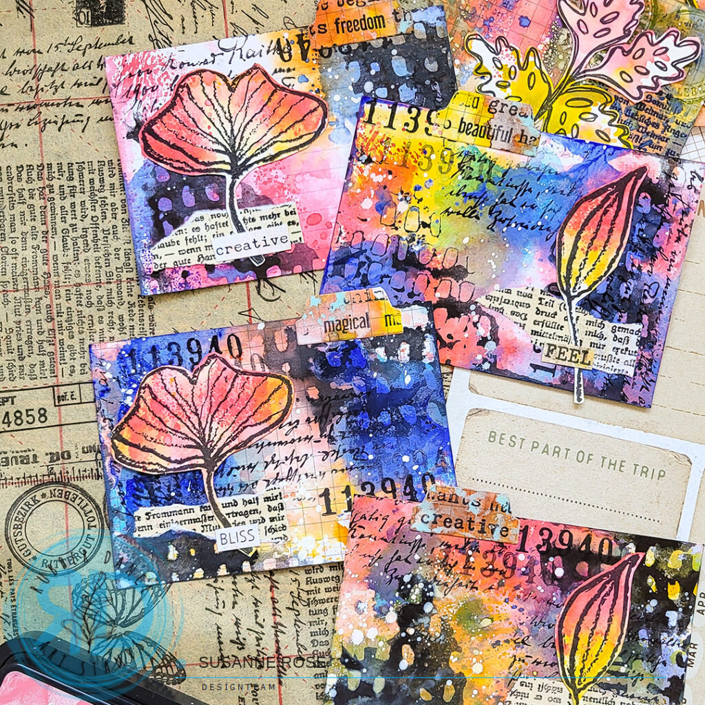 Altered Index Cards with Distress Inks and Pencil Marks 5 – Rubber ...