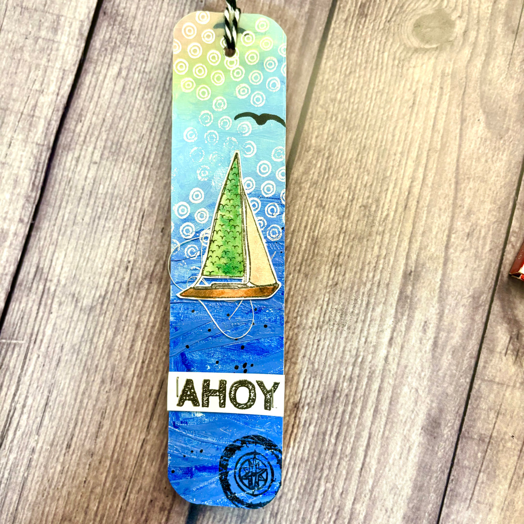AHOY! Mixed Media Bookmarks with Embossing – Rubber Dance Art Stamps Blog