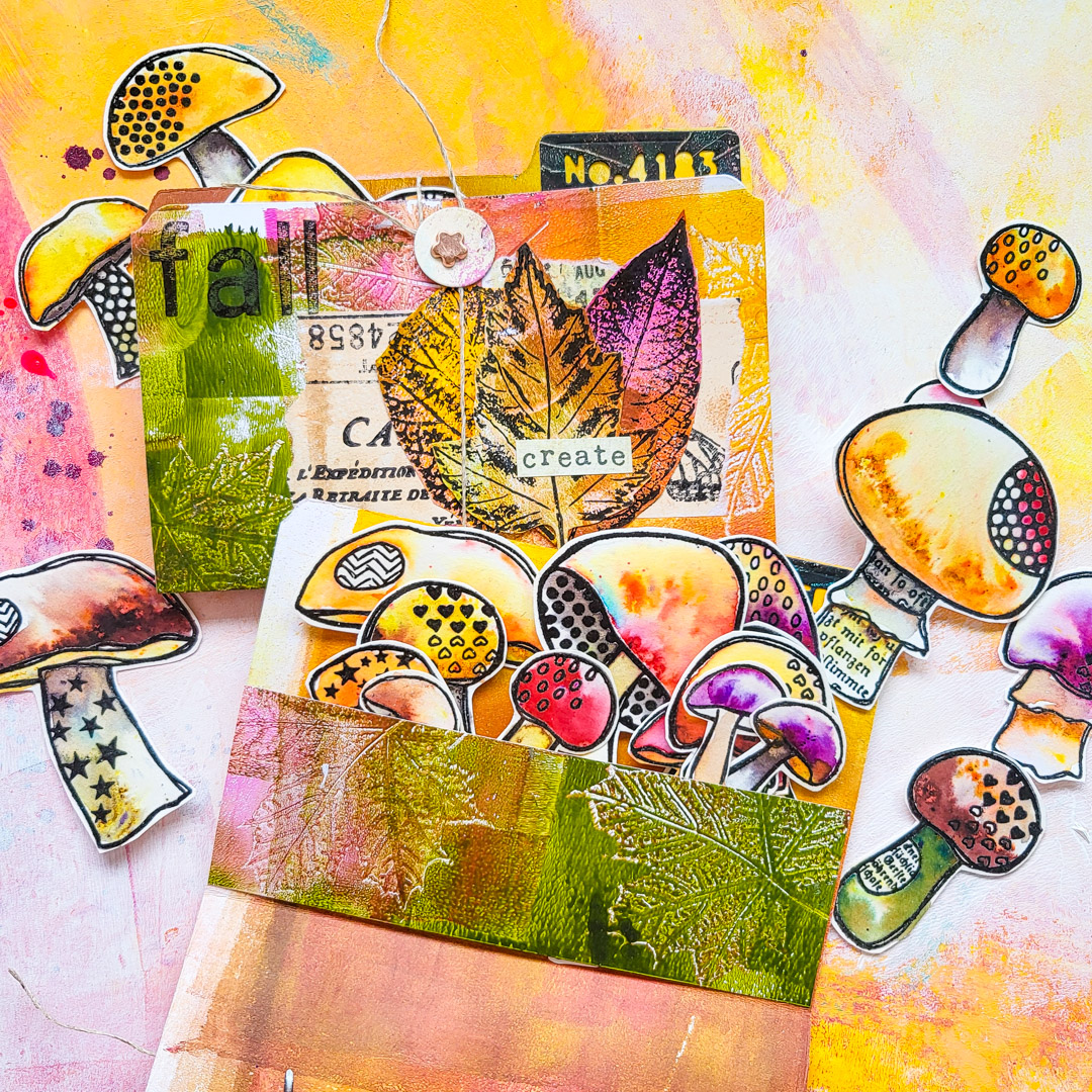DIY Collage Fodder Folder with Autumn Leaves – Rubber Dance Art Stamps Blog