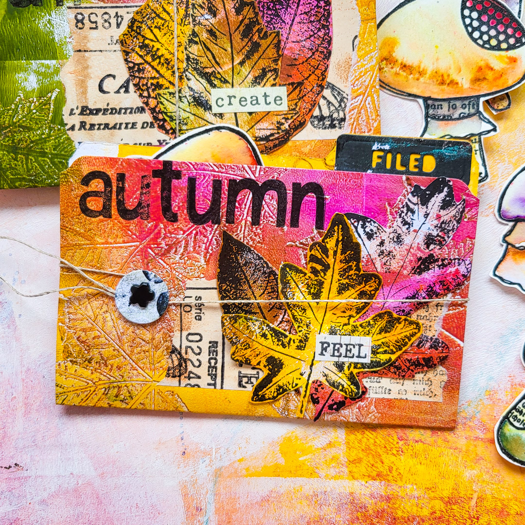 DIY Collage Fodder Folder with Autumn Leaves – Rubber Dance Art Stamps Blog