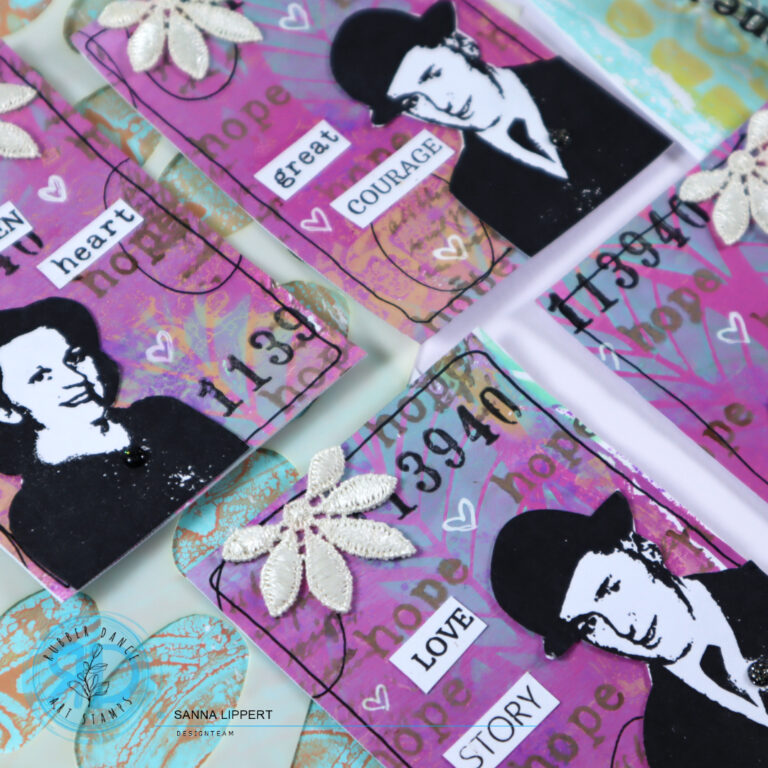 ATCs with Mix it Up 6 and Distress Oxide Background – Rubber Dance Art Stamps Blog