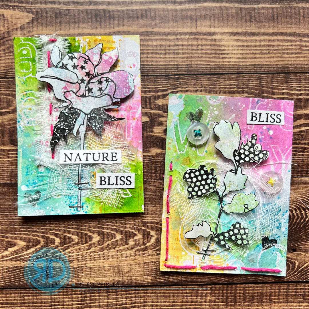Colourful ATCs with Doodle Flowers and Distress Inks – Rubber Dance Art ...