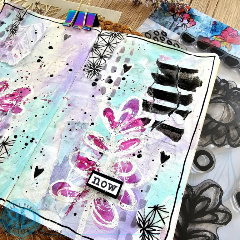 Art Journal Tutorial with Pencil Marks 7 – Rubber Dance Art Stamps Blog