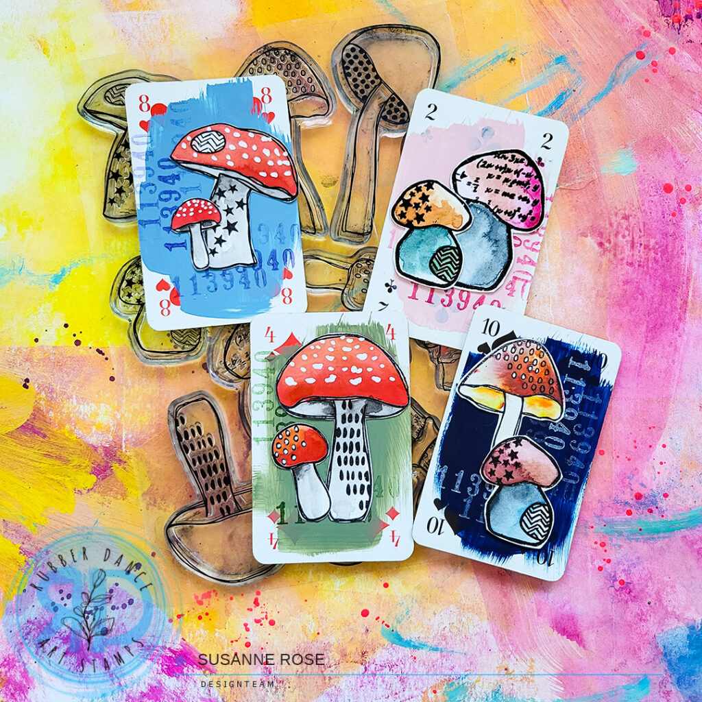 Vintage Junk Journal Cards with Textured Mushrooms – Rubber Dance Art ...