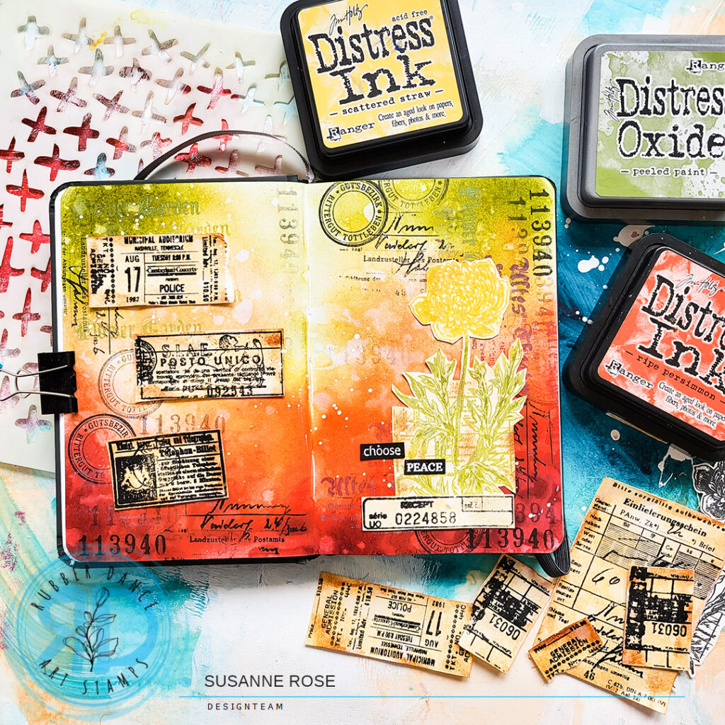 Art Journal Tutorial with Distress Inks and Vintage Stuff – Rubber ...