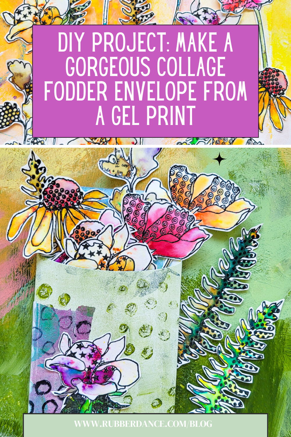 Collage Fodder Envelope from Gelli Print – Rubber Dance Art Stamps Blog