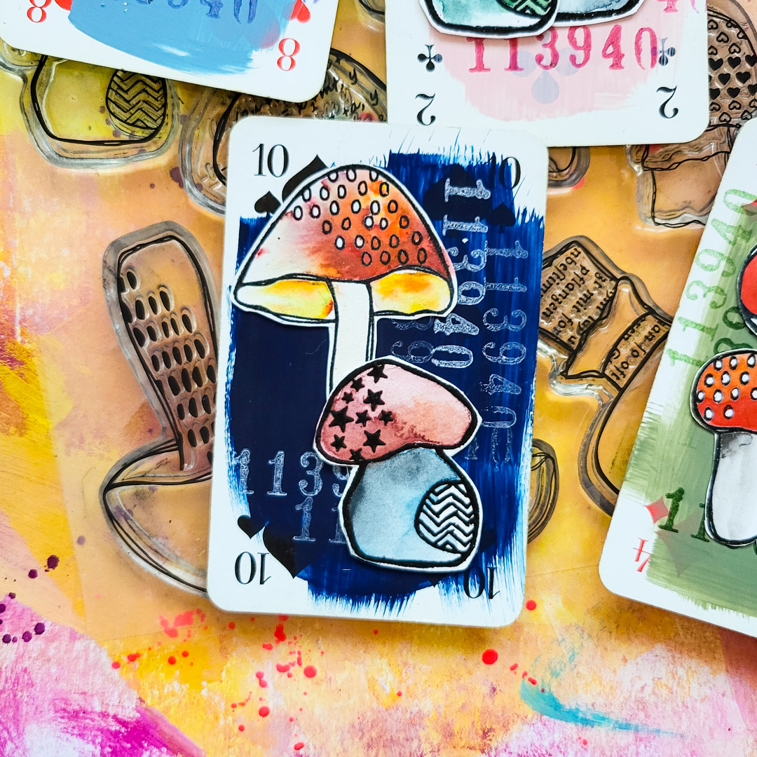 Vintage Junk Journal Cards with Textured Mushrooms – Rubber Dance Art ...